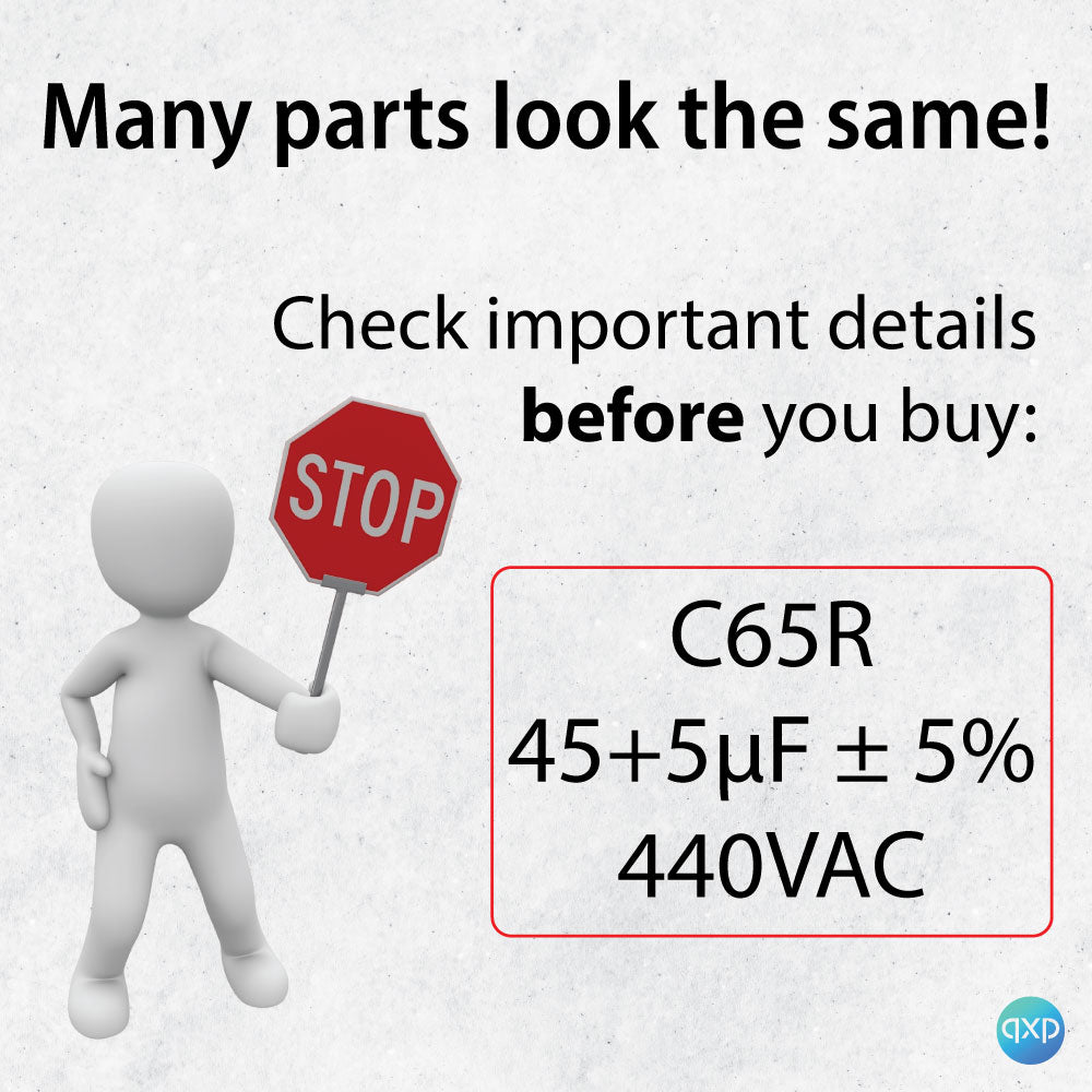 C65R Capacitor 45+5 uF ±5% Motor Round Dual Run 440VAC – QXParts