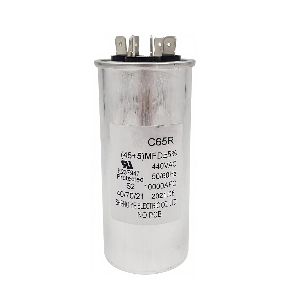 C65R Capacitor 45+5 uF ±5% Motor Round Dual Run 440VAC – QXParts